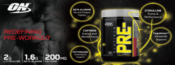 Platinum Pre de Optimum Nutrition, le vasodilatateur stimulant