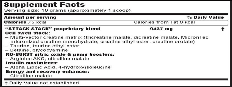 Scitec Attack la formule booster de créatine pré-entrainement